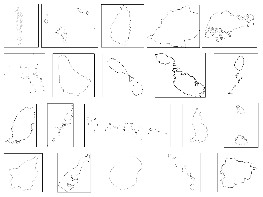 Top 20 Smallest Countries by Outlines Quiz - By mszzz