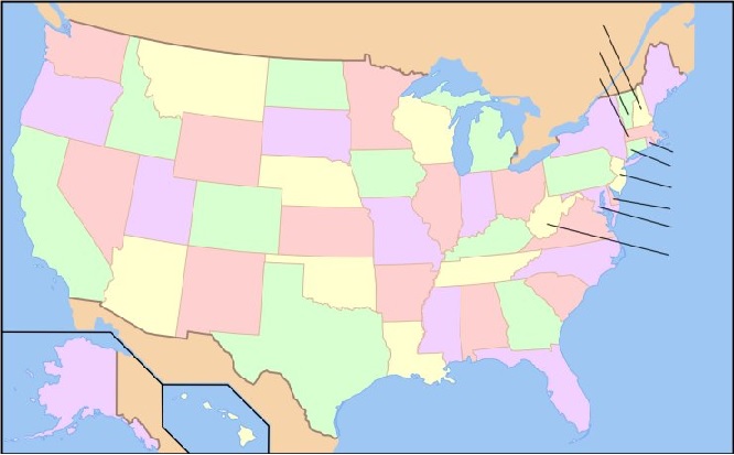 US Open States (map click) Quiz - By DrCbus