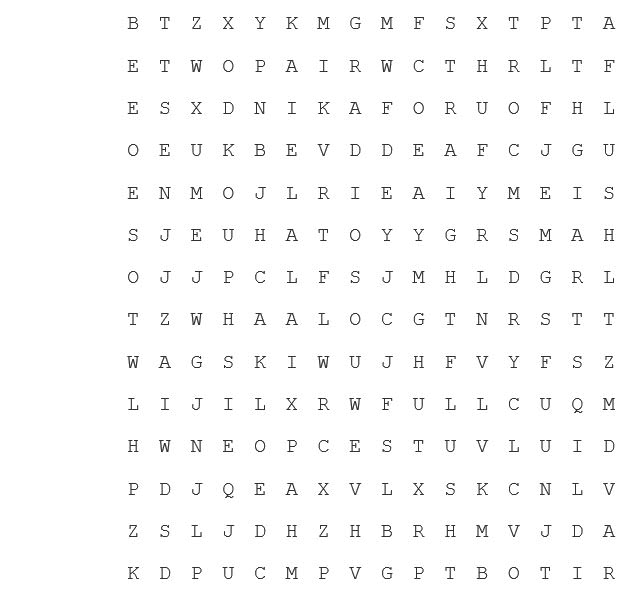 Word Search: Poker Hands Quiz - By elzasezra