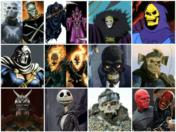 Skull-Faced Characters Grid Quiz - By SporcleEXP