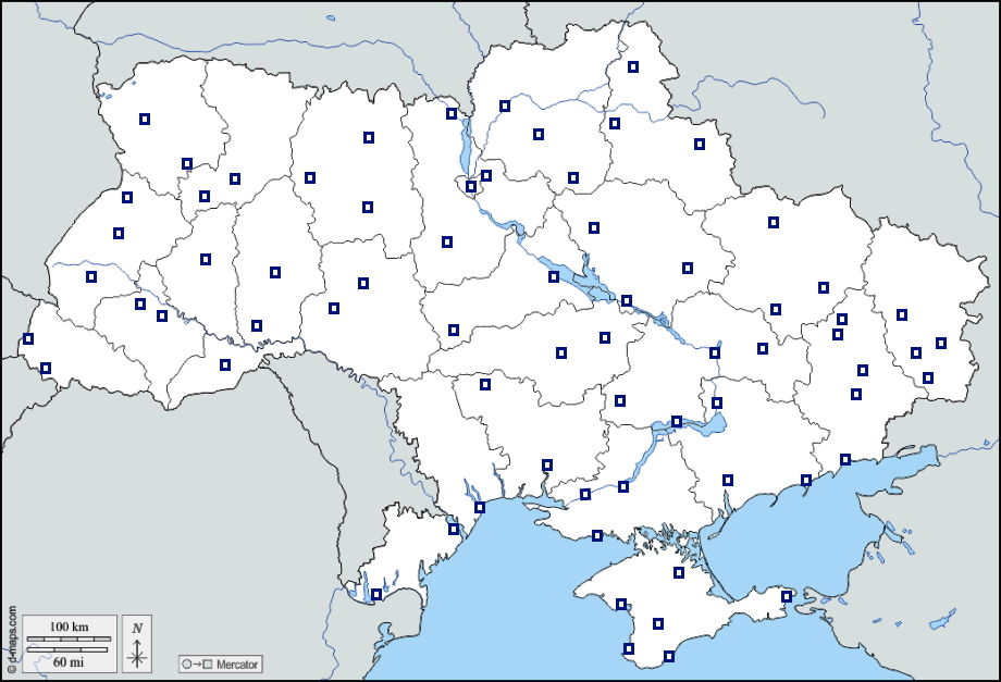 Place 70 Ukrainian Cities on a Map Quiz - By victordedalus
