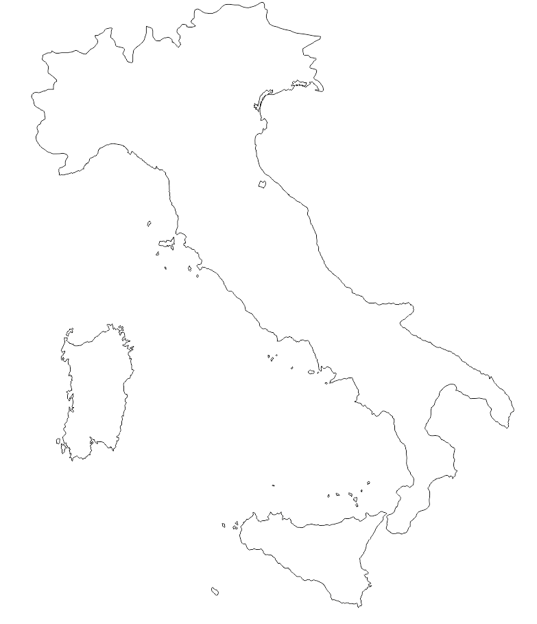 Italy Map Outline Regions