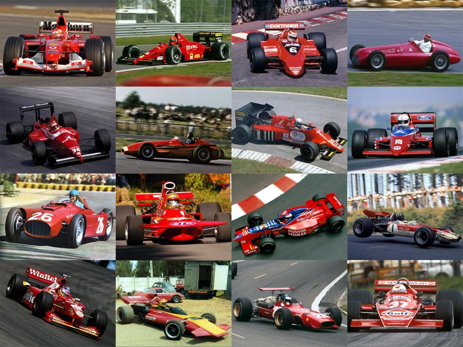 Red Formula One Cars Quiz - By pi314159