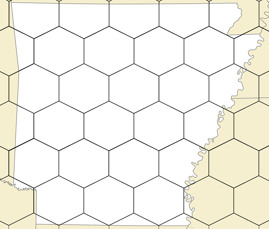 Fill the Hex Map of Arkansas Quiz - By Acntx
