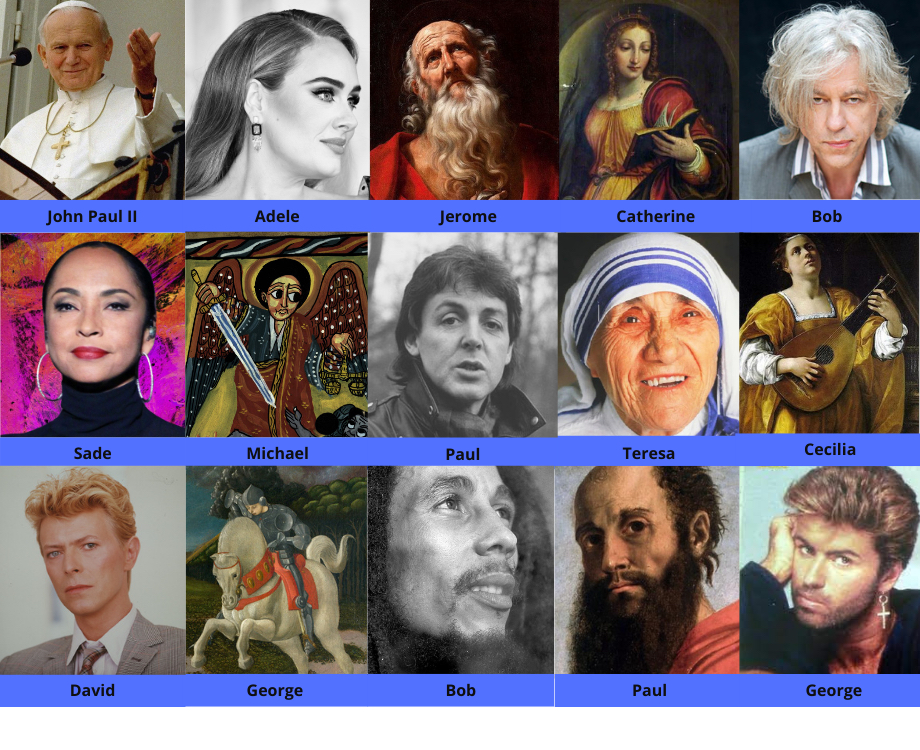 Saint or Singer? - Quick Picture Click Quiz - By Noodle33