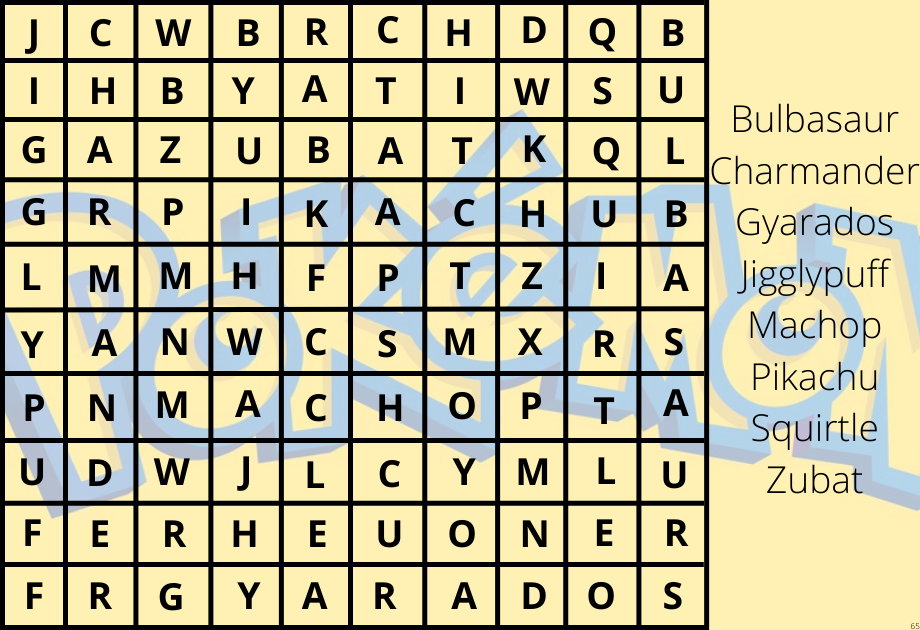 Word Search: Pokémon Quiz - By AstronoMae