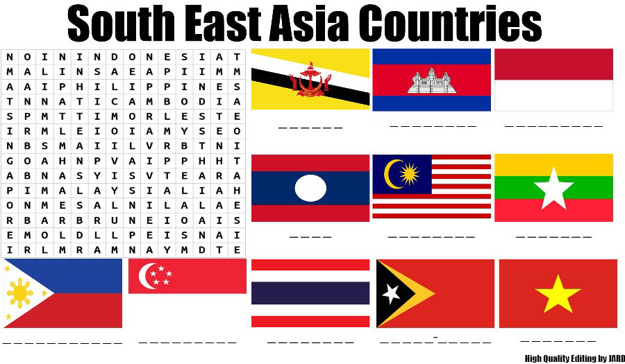 Word Search: Southeast Asia Countries Quiz - By justarandomdude