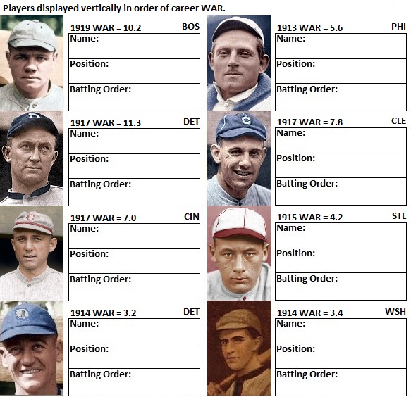 MLB Ultimate Lineups: 1910s Quiz - By big8dog88