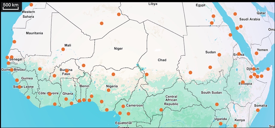 Sub-Saharan Africa Main Cities - in Latin Quiz - By SamirDZ