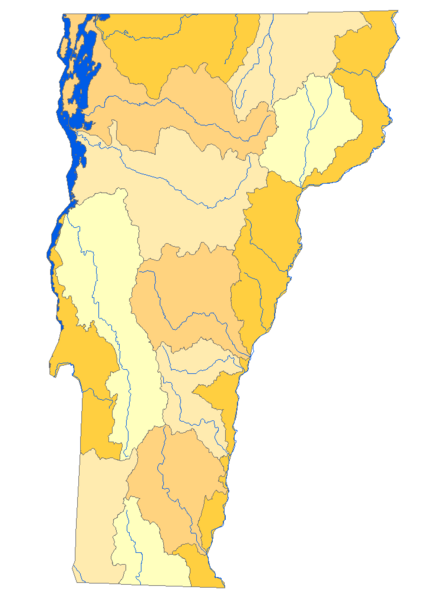 Vermont Watersheds on a Map Quiz - By RunningDeer