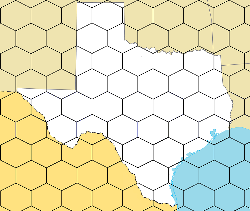 Fill the Hex Map of Texas Quiz - By Acntx