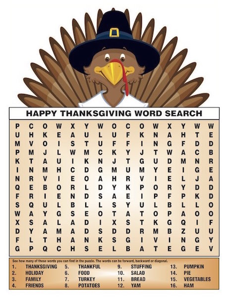 Thanksgiving Word Search (Minefield) Quiz - By tim_parr