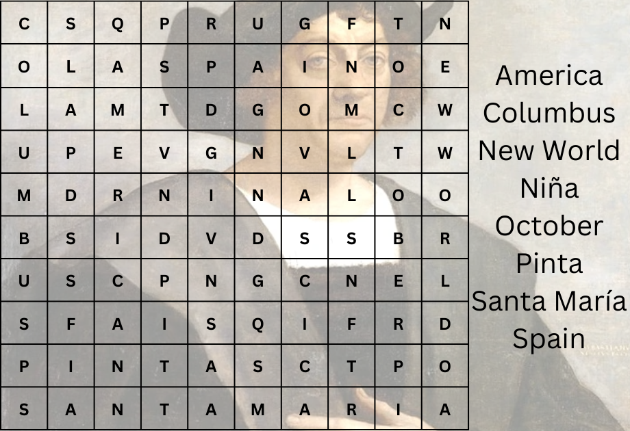 Word Search: Columbus Day Quiz - By AstronoMae