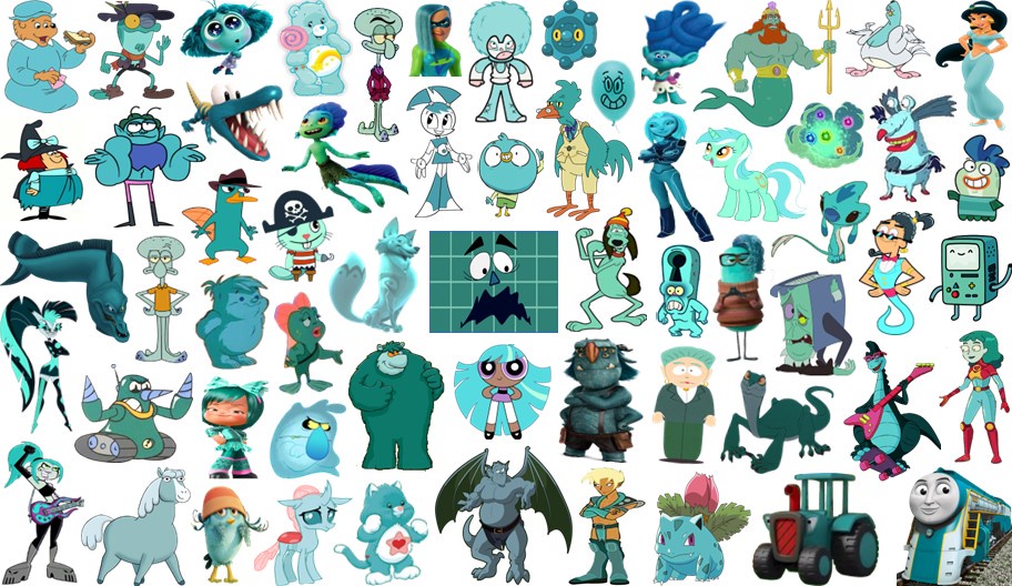 Click the Teal & Turquoise Cartoon Characters Quiz - By ddd62291