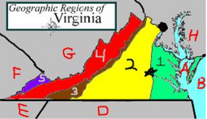 Regions of Virginia Map (SOL VS.2B) Quiz - By lhigdon