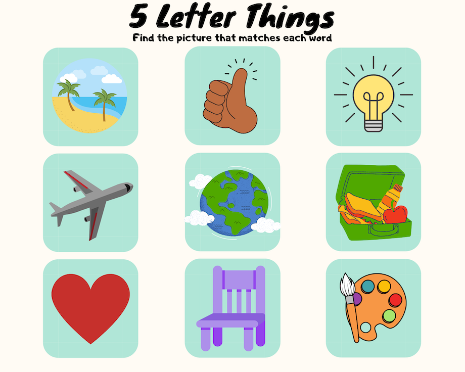 5 Letter Things Quiz - By lruss108