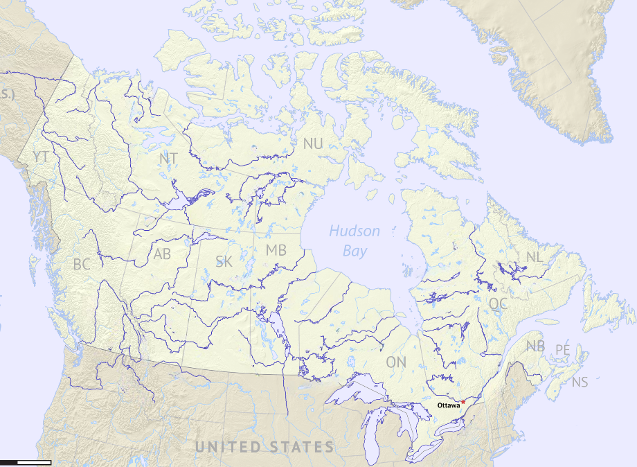Canadian Rivers Map Click Quiz - By eldwod