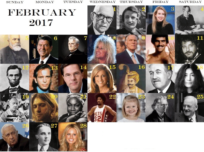 Born in February: GIF Calendar Pick - 2017 Quiz - By big8dog88