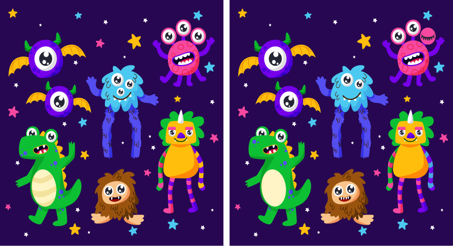 Click the Differences: Monsters! Quiz - By Stavia