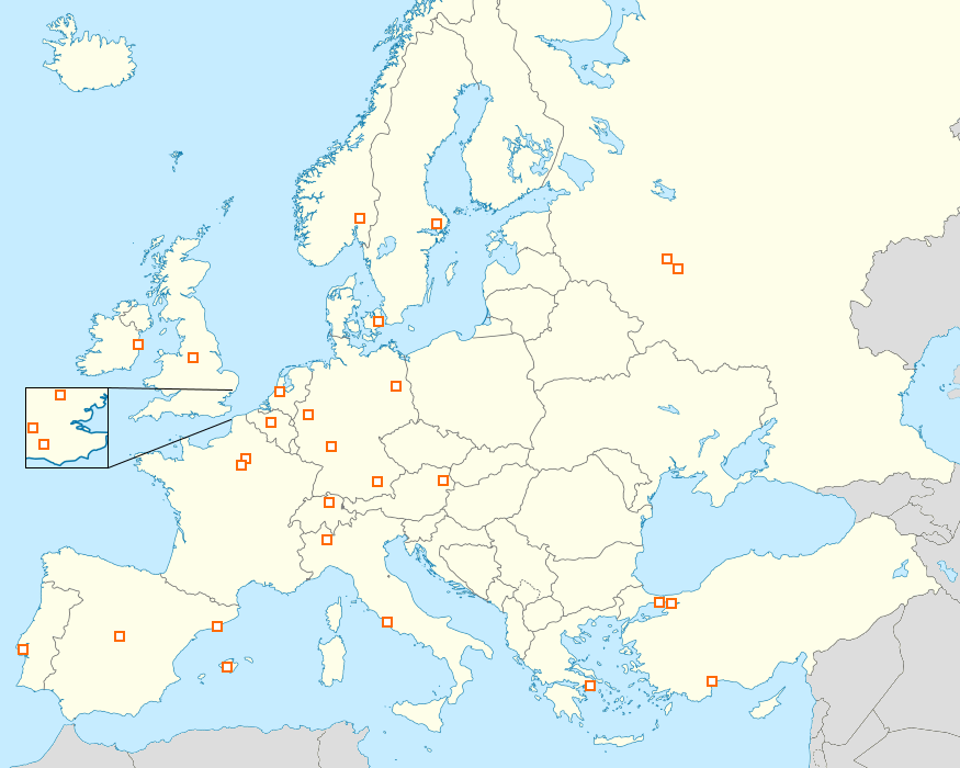 Locate the European Airports Quiz - By RobPro