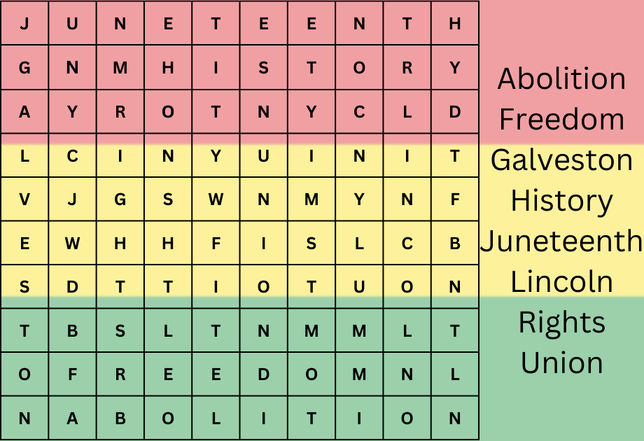 Word Search: Juneteenth Quiz - By AstronoMae