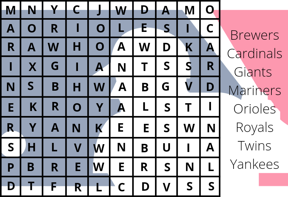 Word Search: MLB Teams Quiz - By AstronoMae