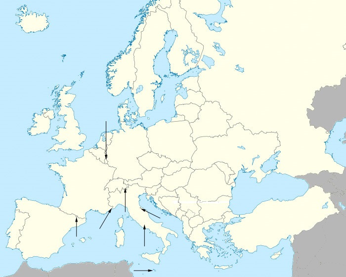 European Subdivisions on a map Quiz - By Friklazen_HUN