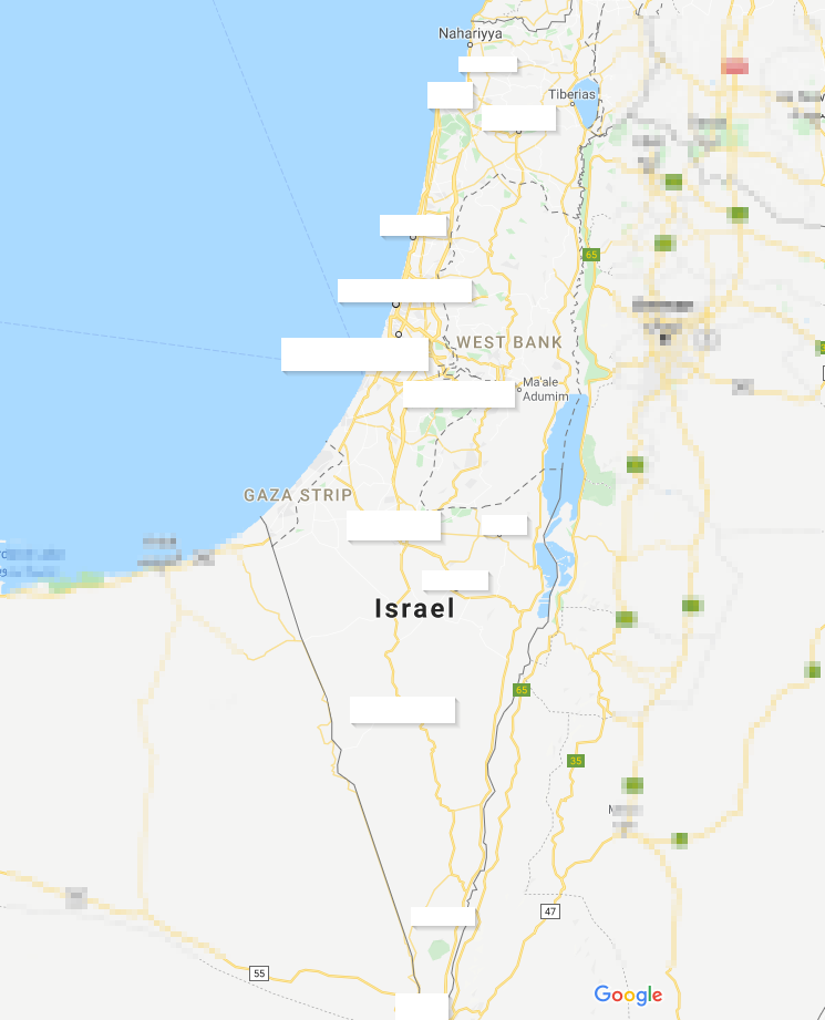 Mapped: Israel Quiz - By treessimontrees