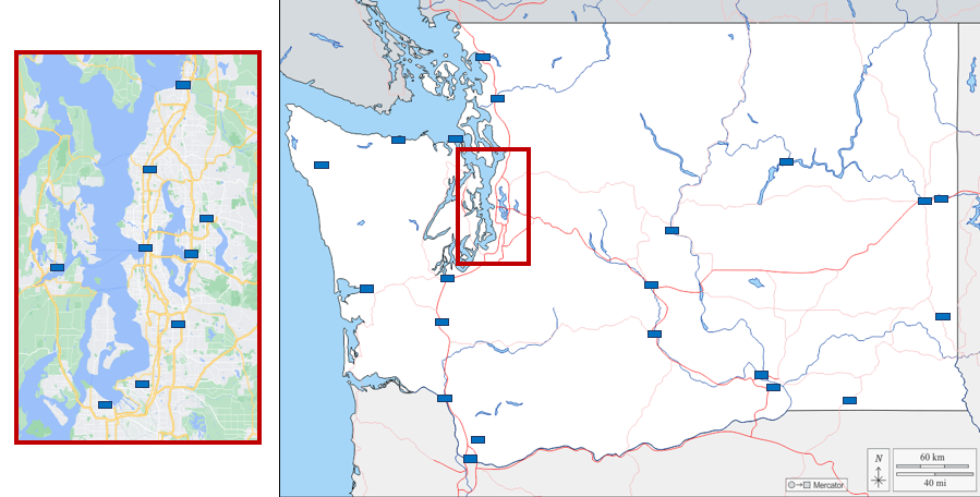 Washington State challenge: Place 30 cities on a map Quiz - By ...