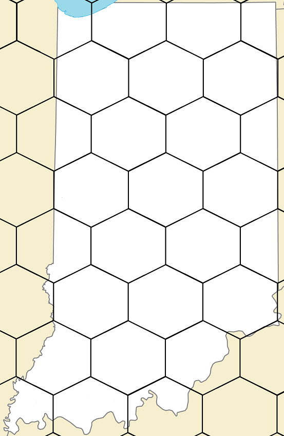 Fill the Hex Map of Indiana Quiz - By Acntx