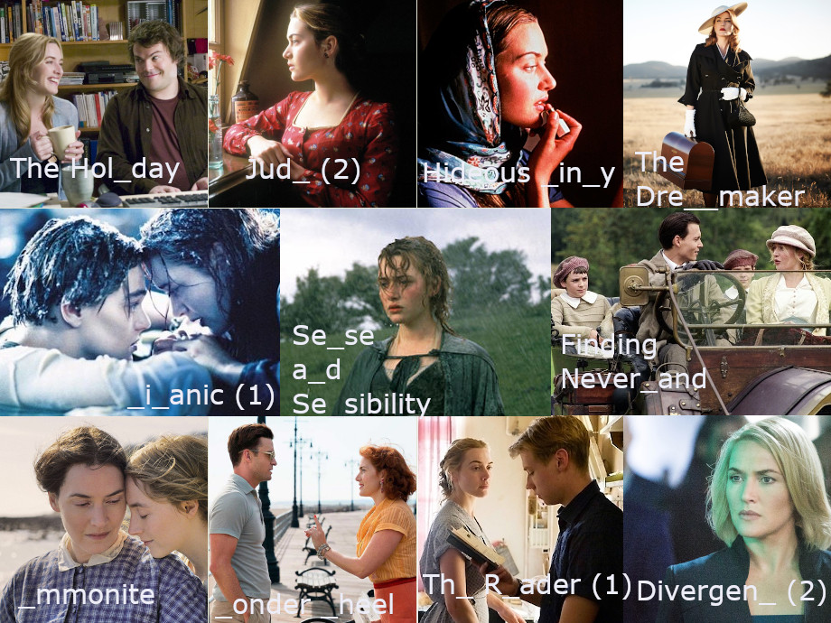 Spell Kate Winslet Minefield Quiz - By zonkeda