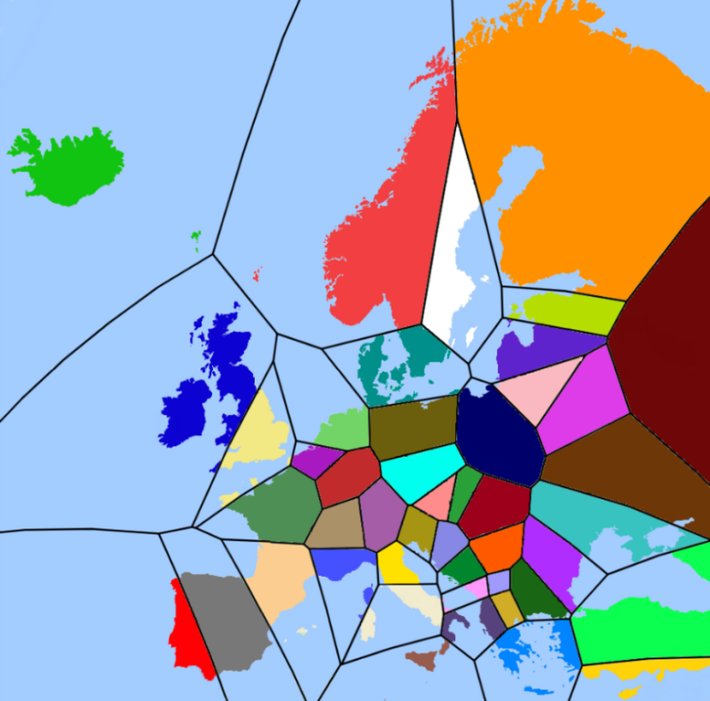 Europe Voronoi Map Quiz - By ASMR