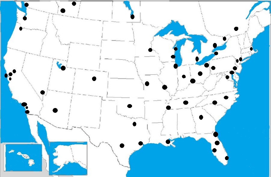 Big 4 Teams-1 Syllable-Vowel (map click) Quiz - By DrCbus