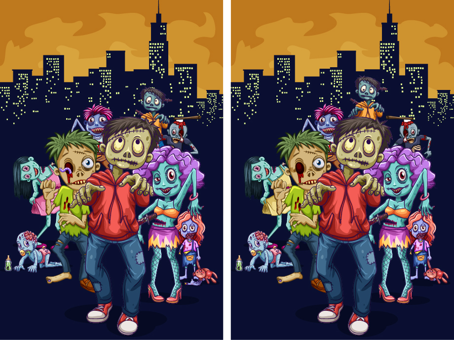 Click the Differences: ZOMBIES! Quiz - By Stavia