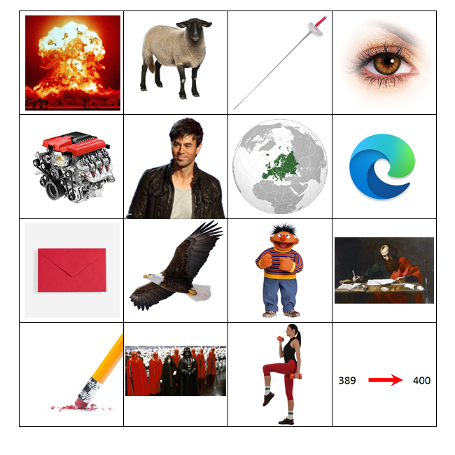 'E___E' Picture Click Quiz - By johncenafan612