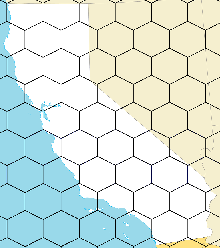 Fill the Hex Map of California Quiz - By Acntx
