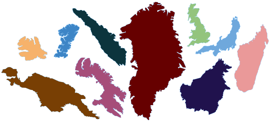 Islands from To-Scale Outlines Quiz - By kcostell