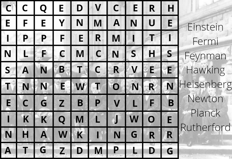 Word Search: Famous Physicists Quiz - By AstronoMae