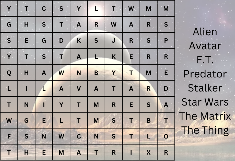 Word Search: Sci-Fi Movies Quiz - By AstronoMae