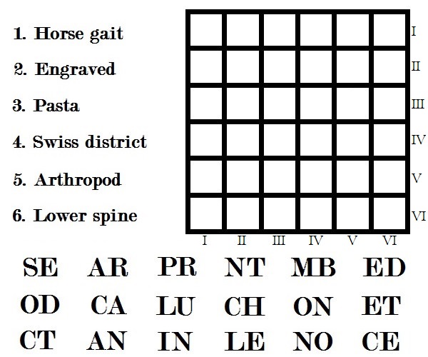 6x6 Word Grid Quiz - By HappyWife