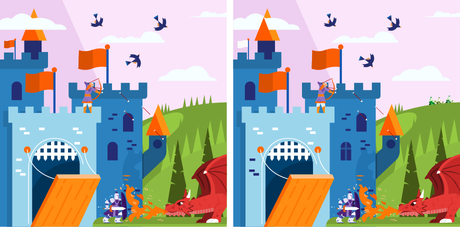 Click the Differences: Castle Battle Quiz - By Stavia