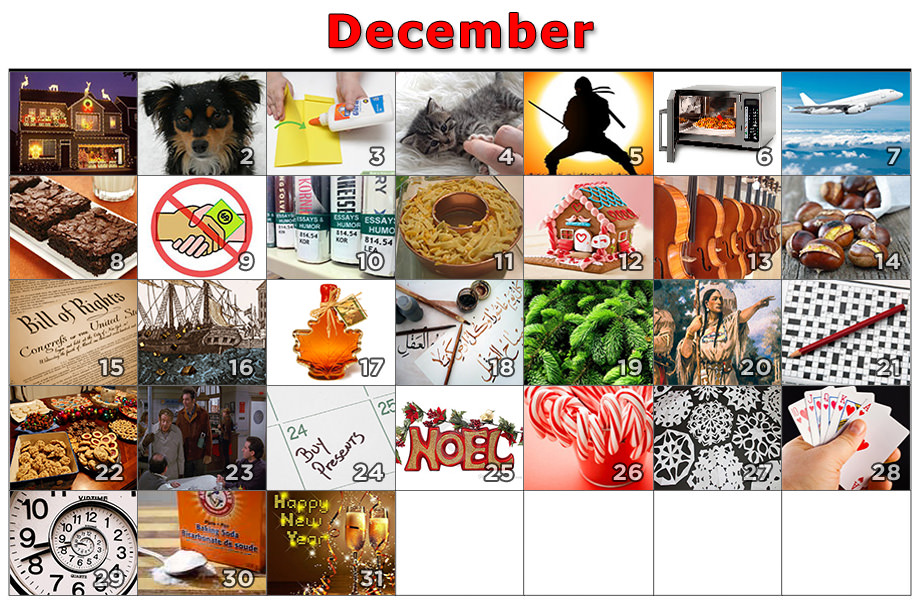 Celebrating Each Day: December Quiz - By kfastic