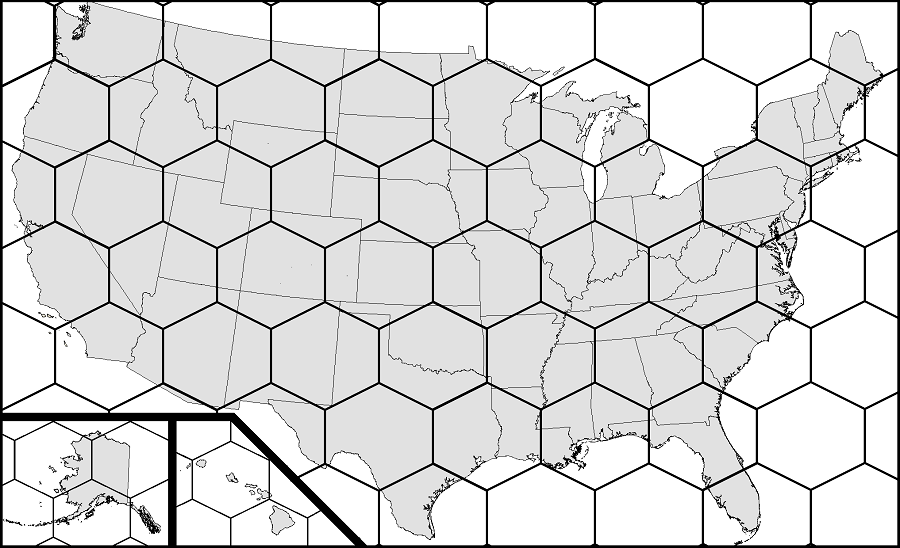 Hex Map: US Presidential Birthplaces Quiz - By Acntx