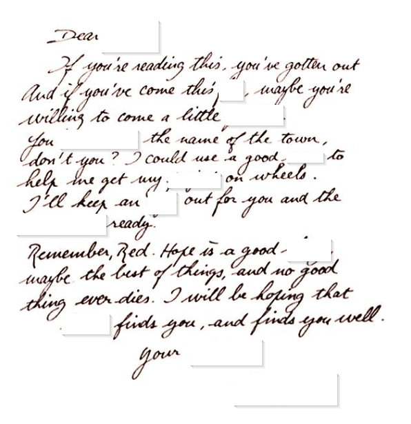 Shawshank Redemption Letter Quiz - By treessimontrees